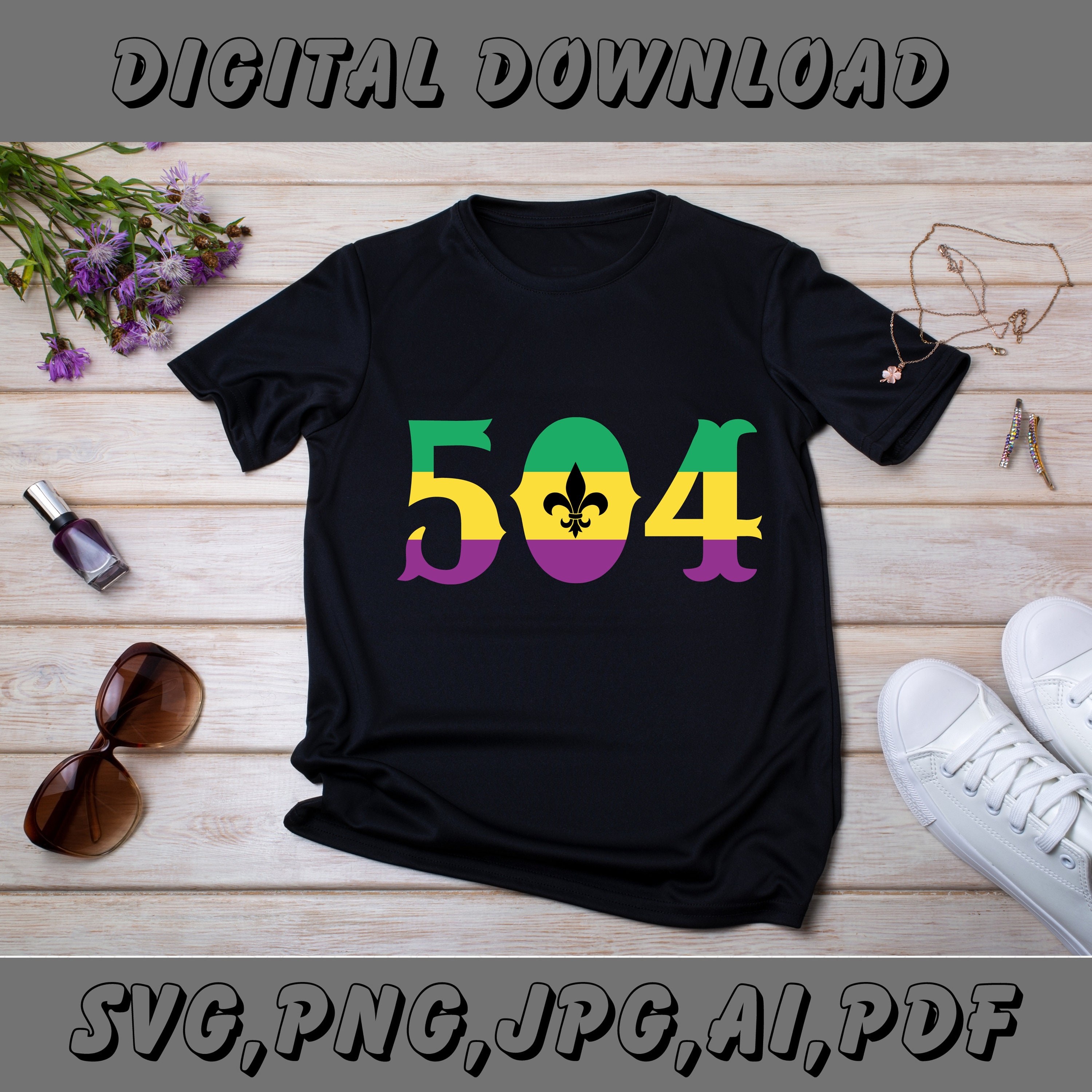 Mardi Gras Svg, 504 Svg, Fat Tuesday Svg, Fleur De Lis Svg, Mardi Gras ...