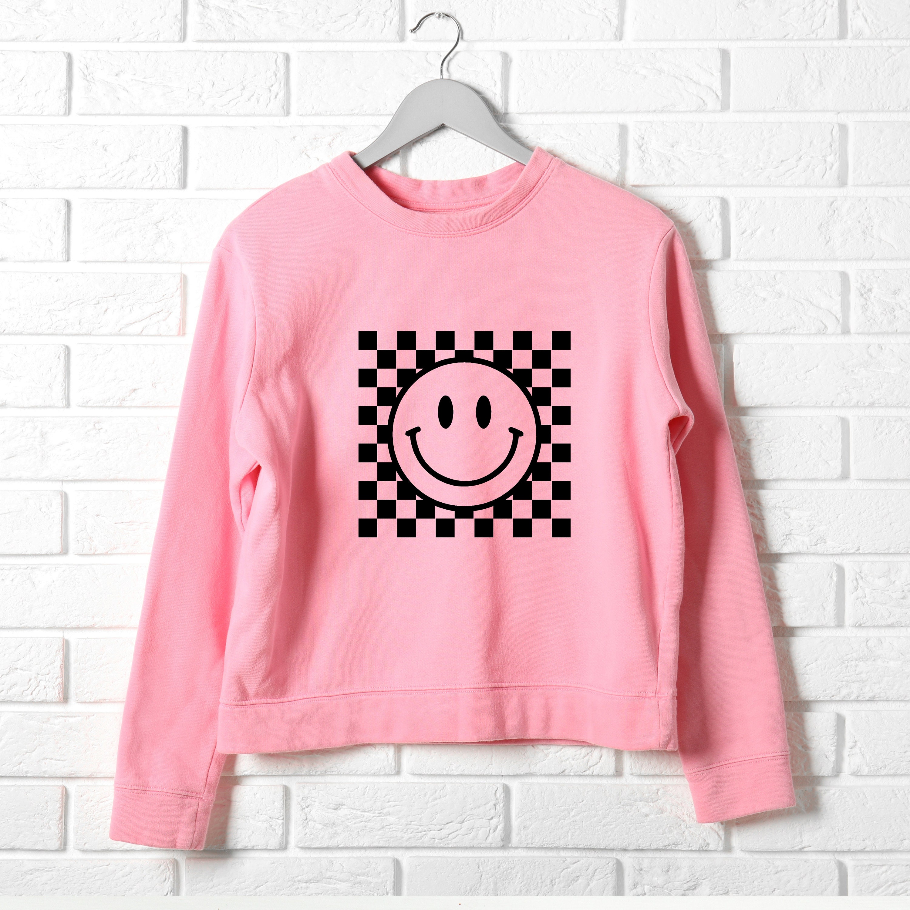 Checkered Pattern Smile Face SVG, Retro Smile Face, Smily Face Svg ...