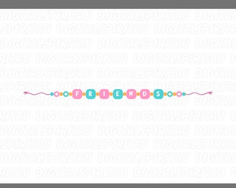 Friendship Bead Bracelet SVG, Alphabet Bead, Doodle Letters, Doodle ...