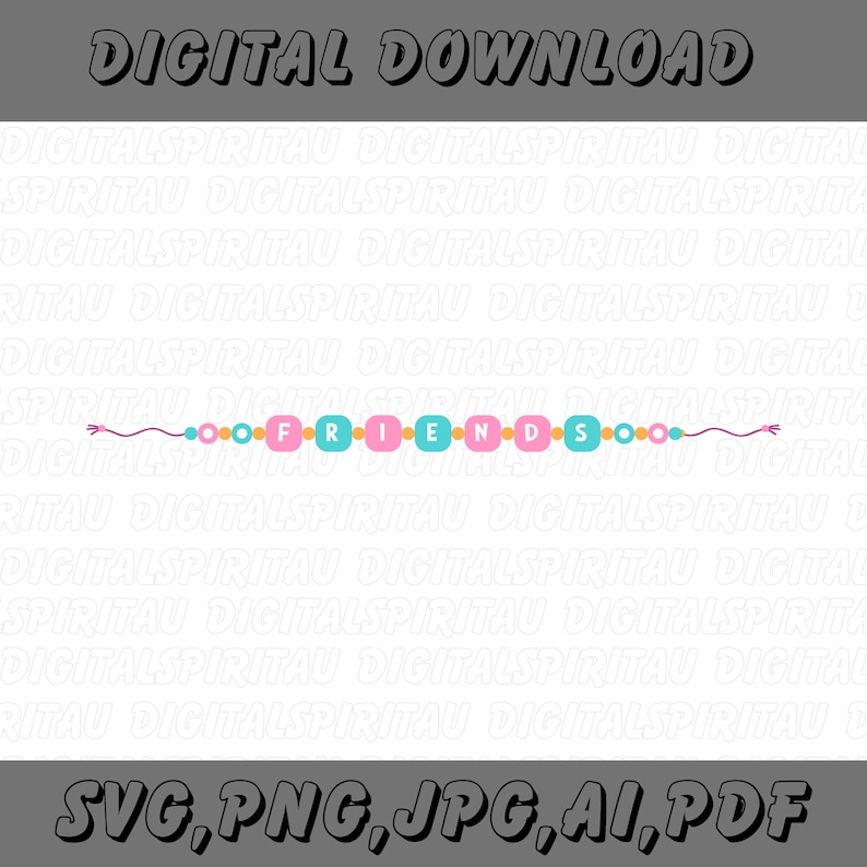 Friendship Bead Bracelet SVG, Alphabet Bead, Doodle Letters, Doodle ...