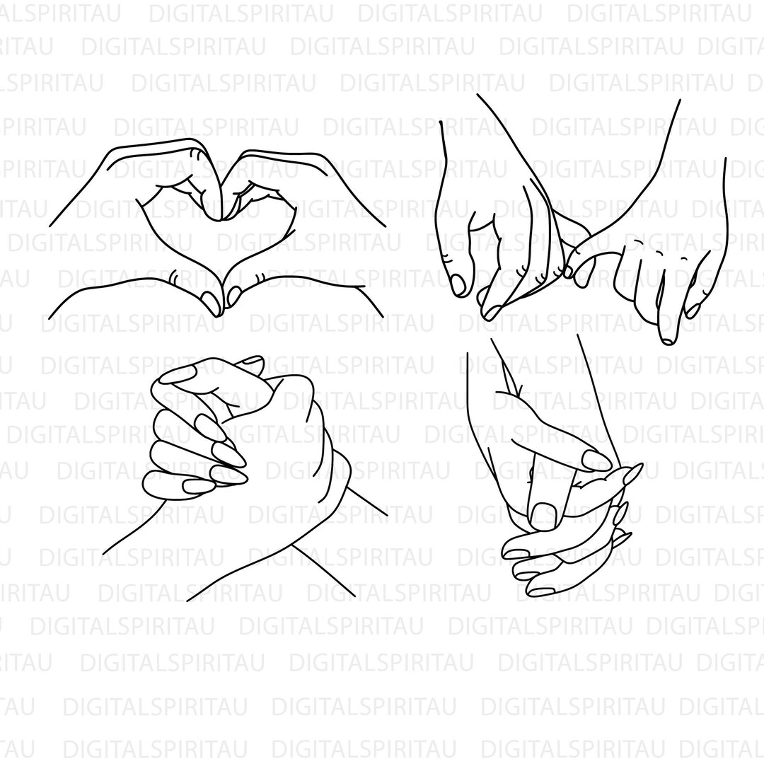 Holding Hands SVG PNG Bundle, Valentines Day Svg Files, Pinky Hold Svg ...