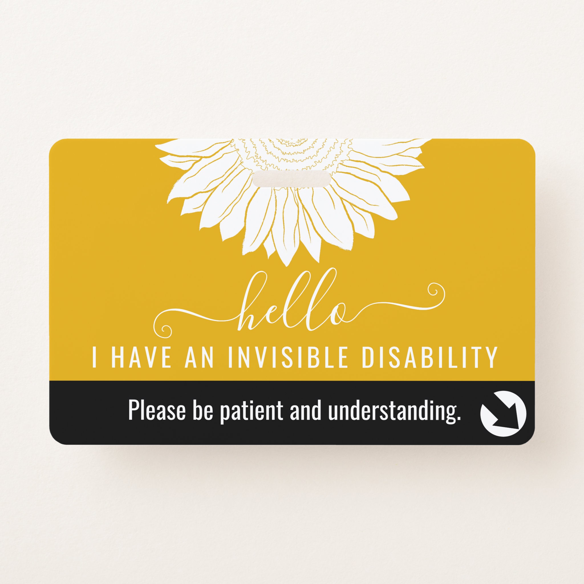 HIDDEN DISABILITY Awareness Emergency Contact Info Lanyard Card, Thank ...