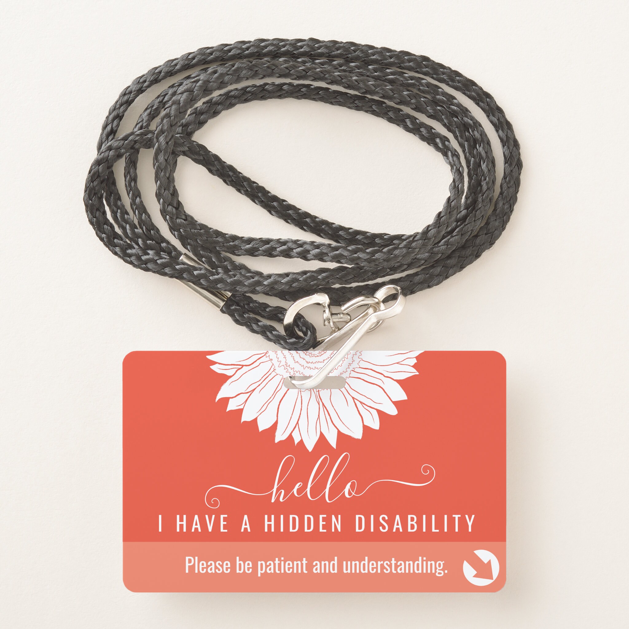 HIDDEN DISABILITY Awareness Emergency Contact Info Lanyard Card, Thank ...