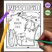 WISCONSIN Coloring Page With State Facts - Printable United States of ...