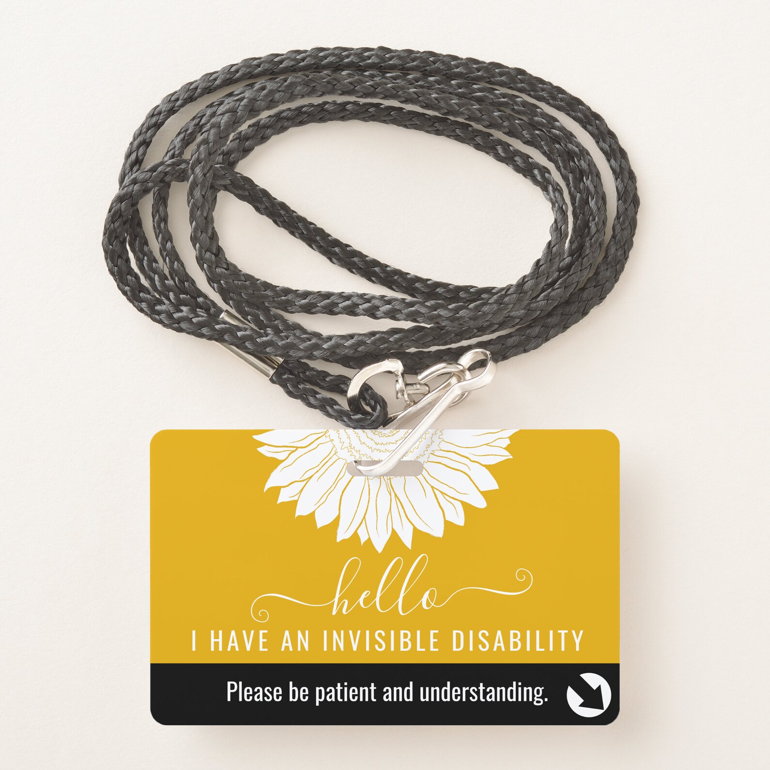 HIDDEN DISABILITY Awareness Emergency Contact Info Lanyard Card, Thank ...