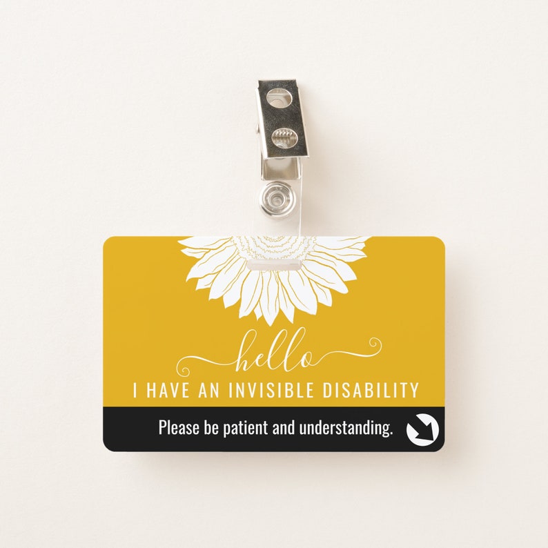 HIDDEN DISABILITY Awareness Emergency Contact Info Lanyard Card, Thank ...
