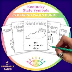 KENTUCKY State Symbols Coloring Pages Bundle Instant Download - Etsy ...