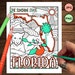 FLORIDA Printable Coloring Page With State Facts - United States of ...