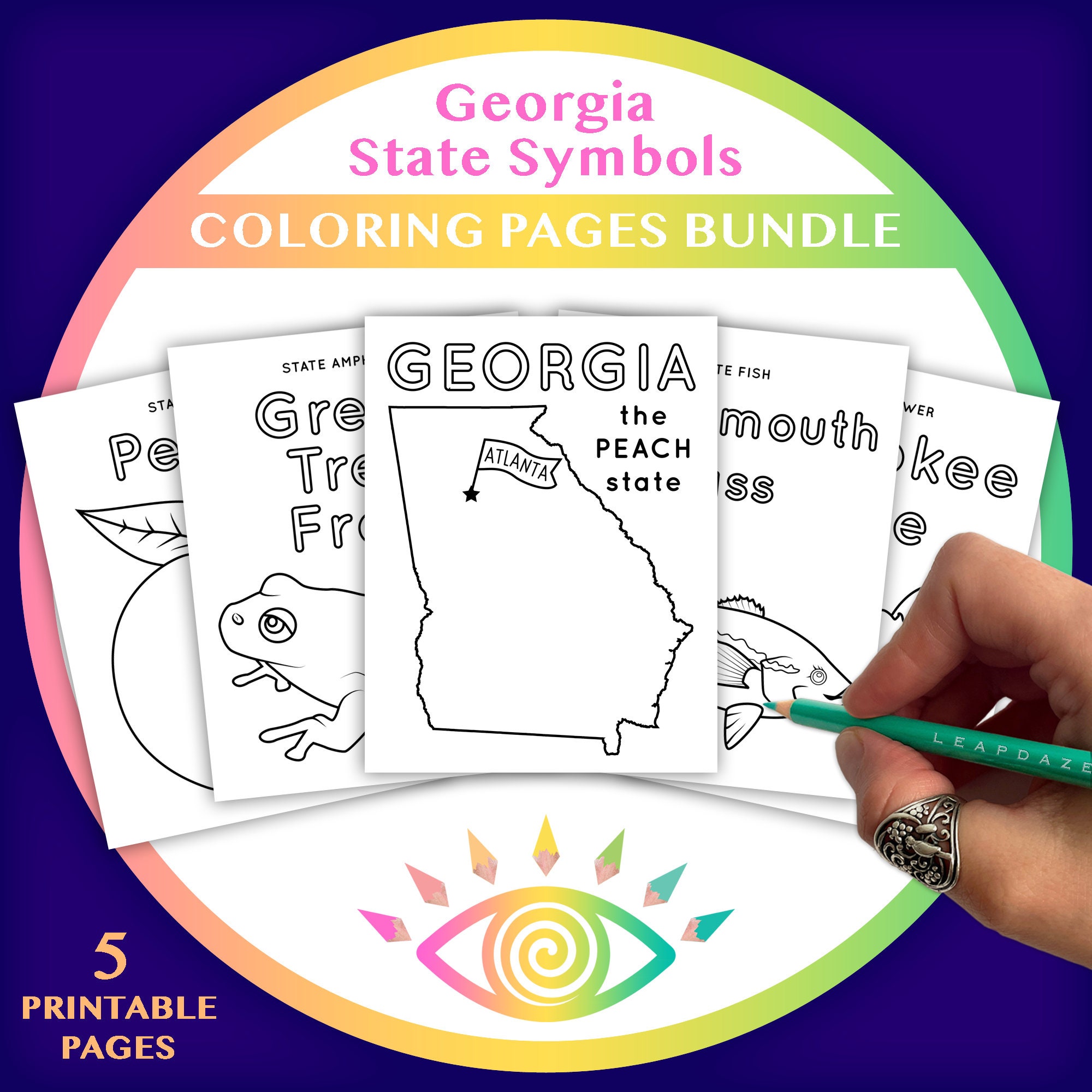 Georgia Symbols Coloring Pages [2025]