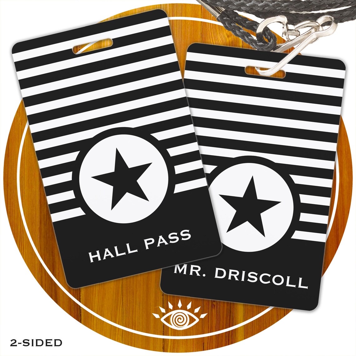 Modern Chic Stripes Classroom Hall Passes for Teachers, Personalized ...