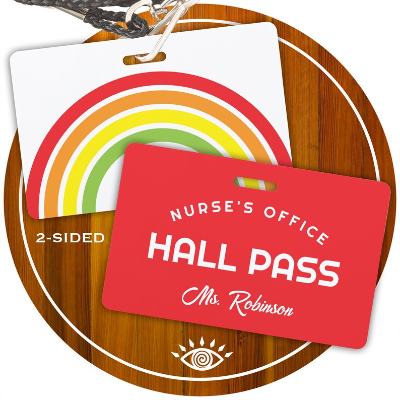 Retro Rainbow Classroom Hall Passes for Teachers, Personalized, Single ...