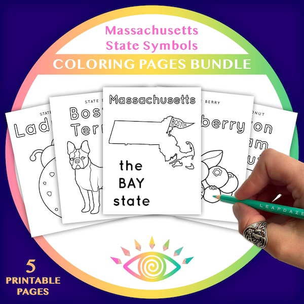 Massachusetts Coloring Page - Etsy
