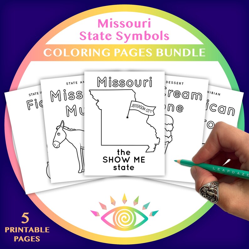 MISSOURI State Symbols Coloring Pages Bundle - Instant Download - Etsy