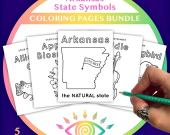 Arkansas Coloring Page | Elementary Geography Activity | Arkansas ...