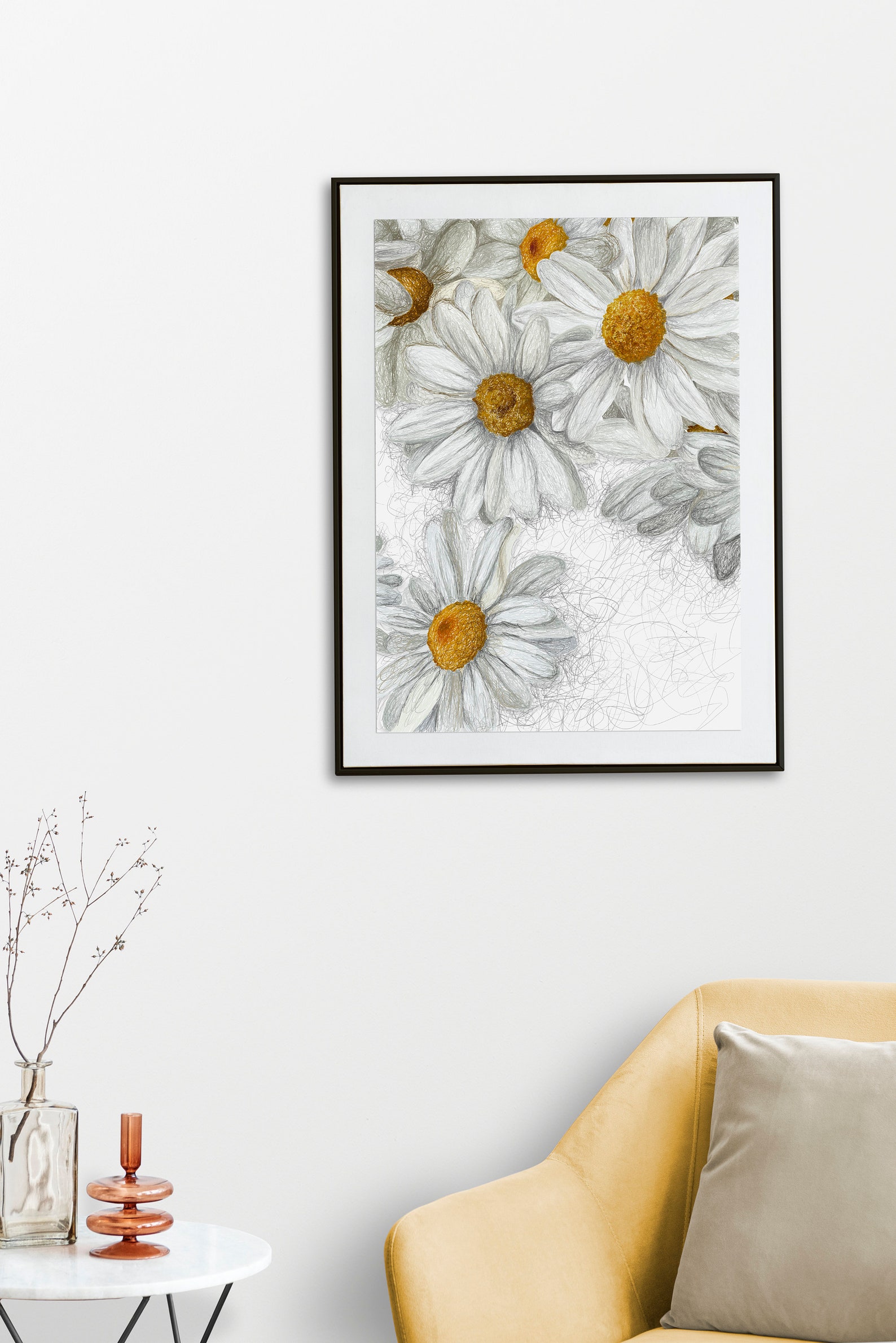 Daisy Art Scribble Portrait - Etsy