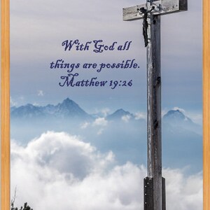 Christian Wall Art Bible Scripture Poster With God All Things Are ...