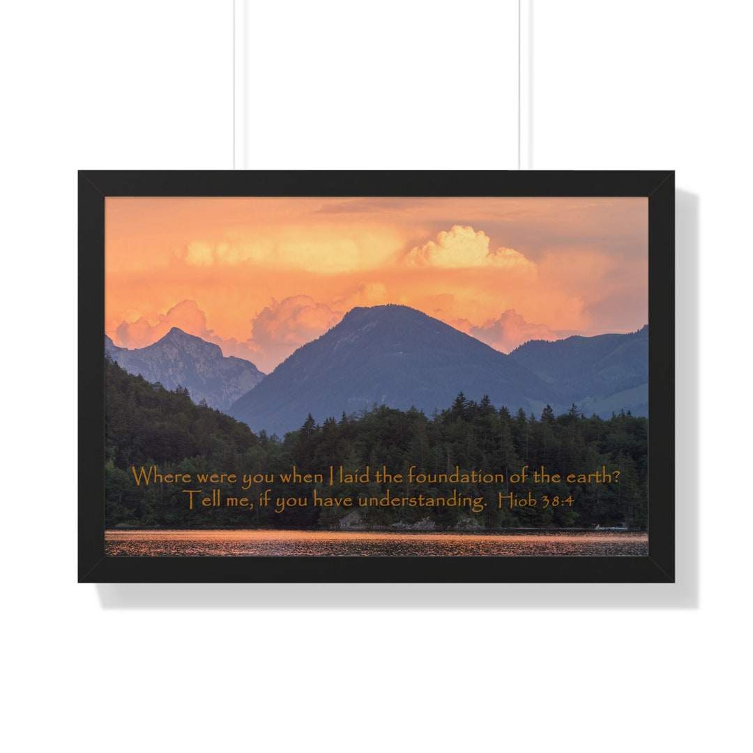 Bible Verse Wall Art, Hiob 38:4, Original Photograph Taken in the ...