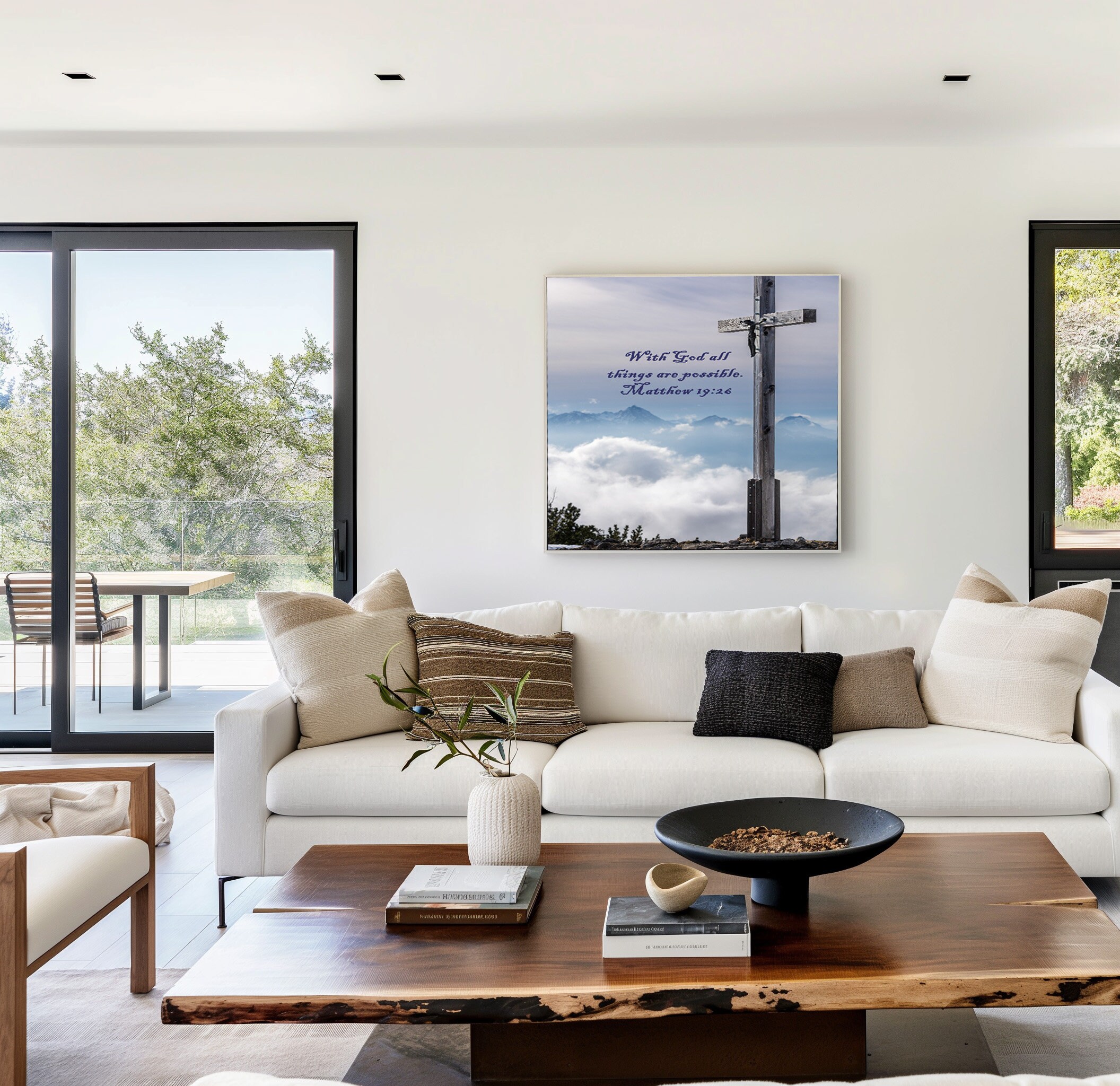 Christian Wall Art Bible Scripture Poster With God All Things Are ...