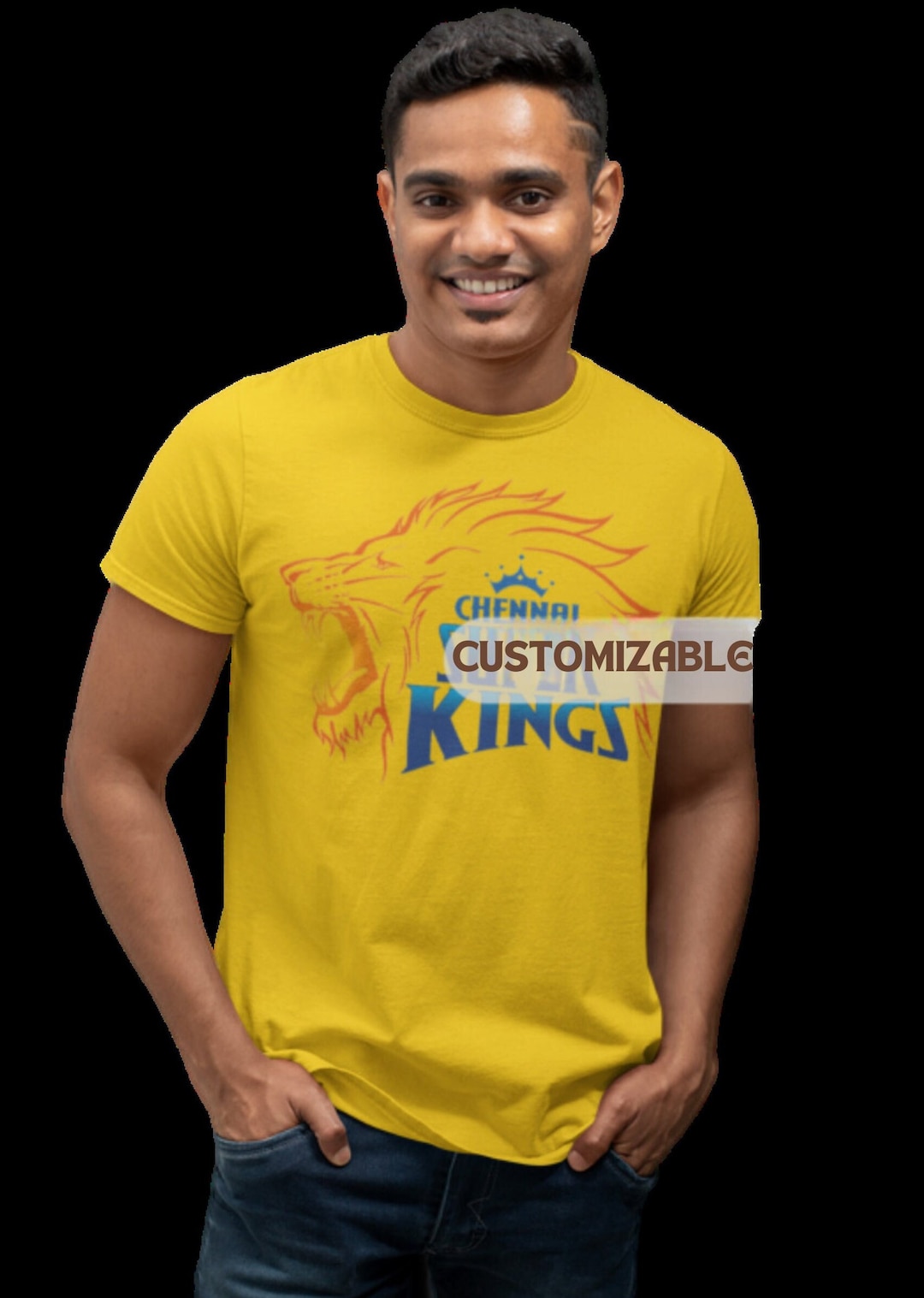 Chennai Super Kings (CSK) Customizable T-shirt, Csk, Jersey, Custom, 3 ...