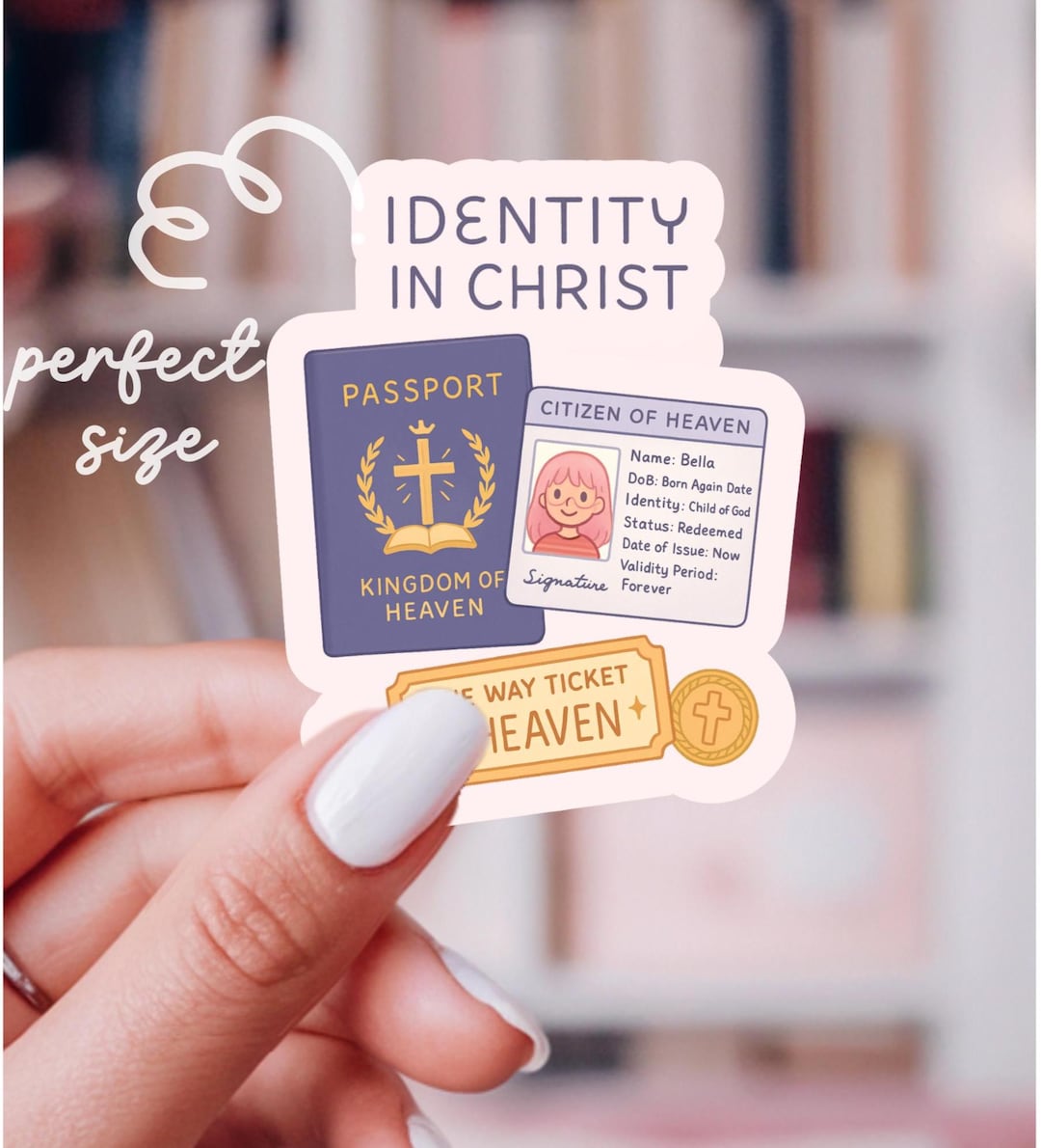 Identity in Christ Sticker, Passport to Heaven Christian Sticker, Cute ...