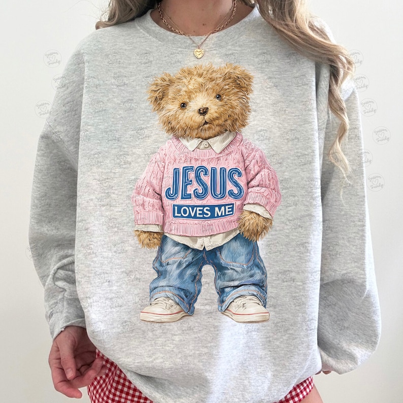 Jesus Loves Me Teddy Bear PNG, Valentine Christian Design, Cute Faith ...