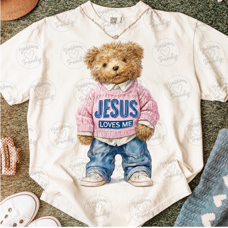 Jesus Loves Me Teddy Bear PNG, Valentine Christian Design, Cute Faith ...
