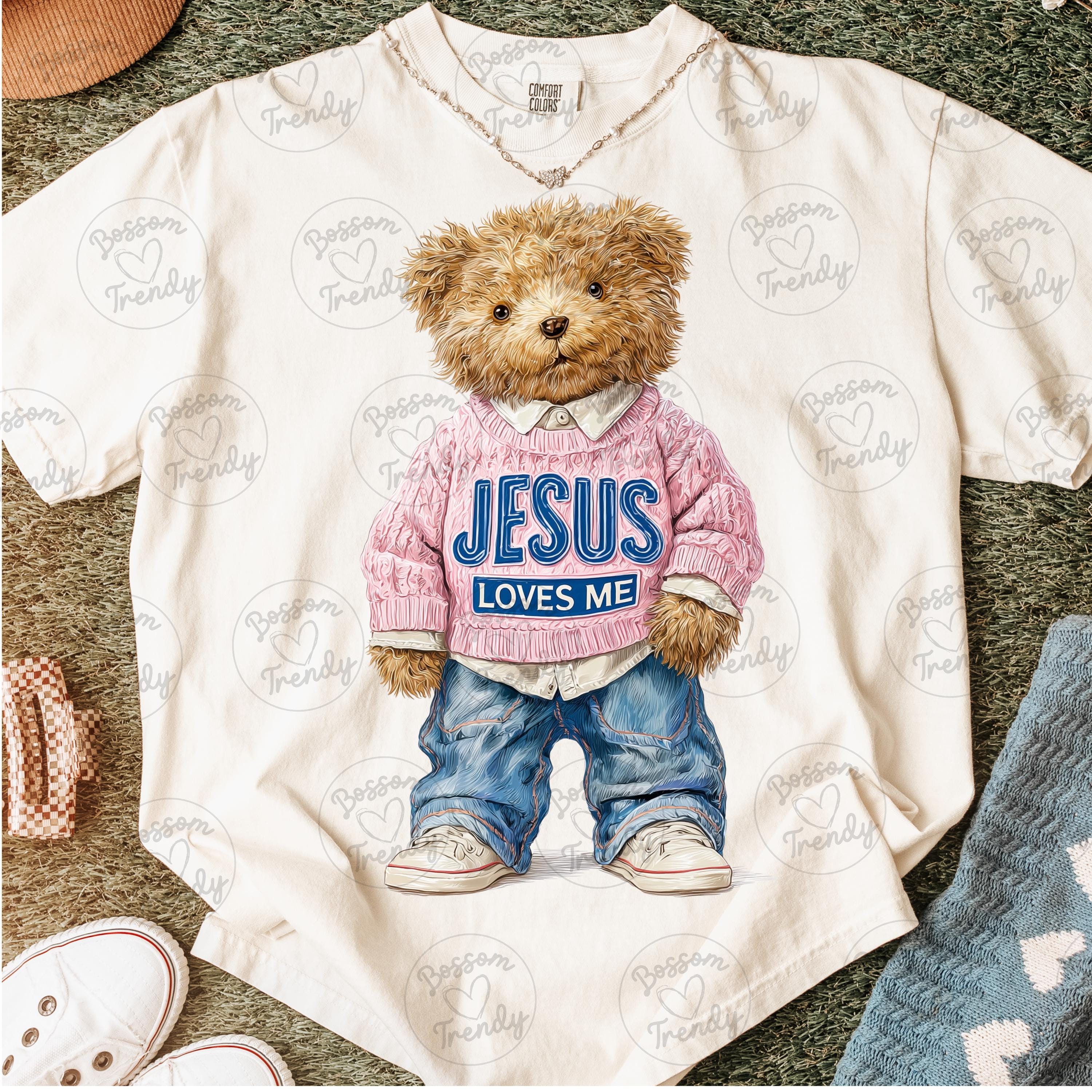 Jesus Loves Me Teddy Bear PNG, Valentine Christian Design, Cute Faith ...