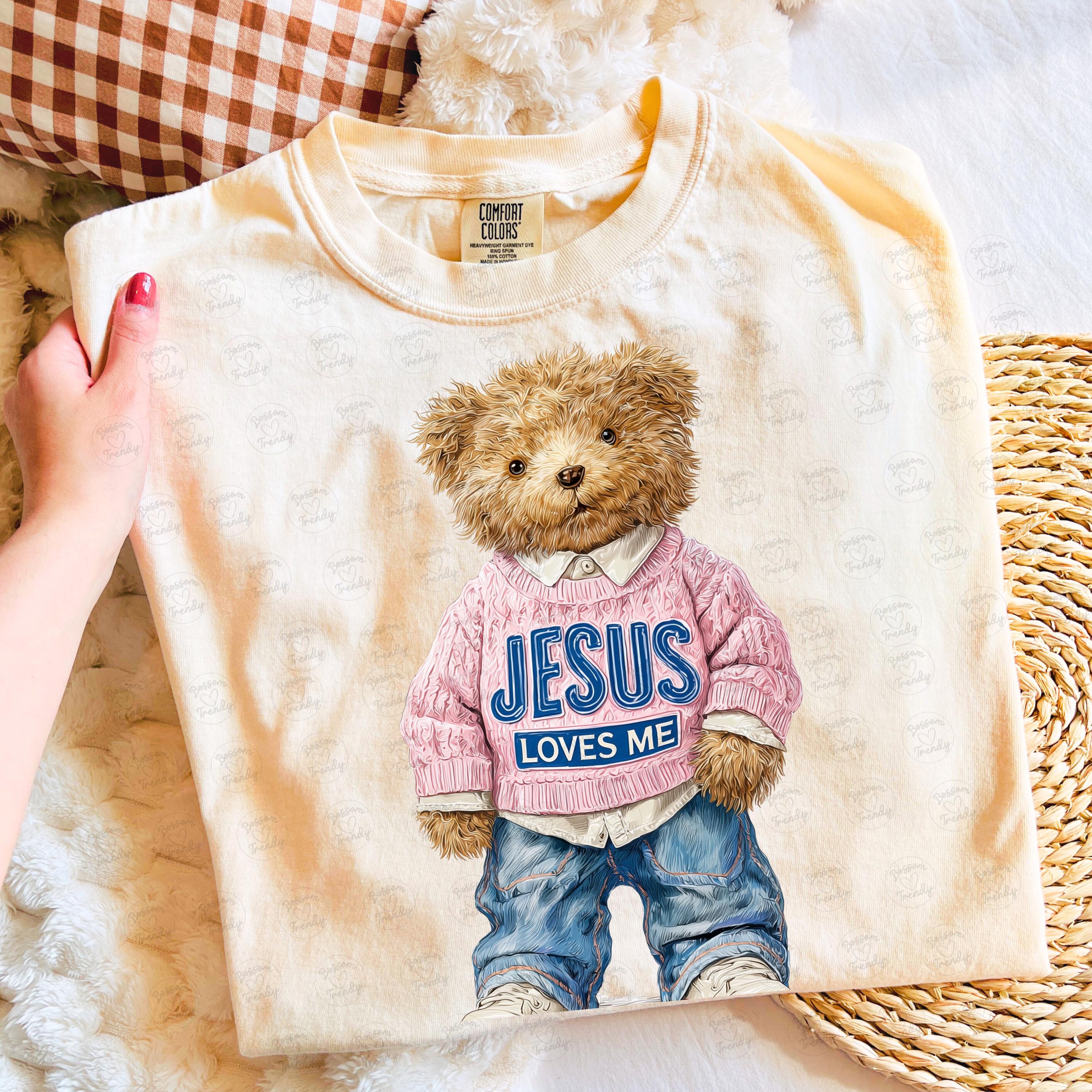Jesus Loves Me Teddy Bear PNG, Valentine Christian Design, Cute Faith ...