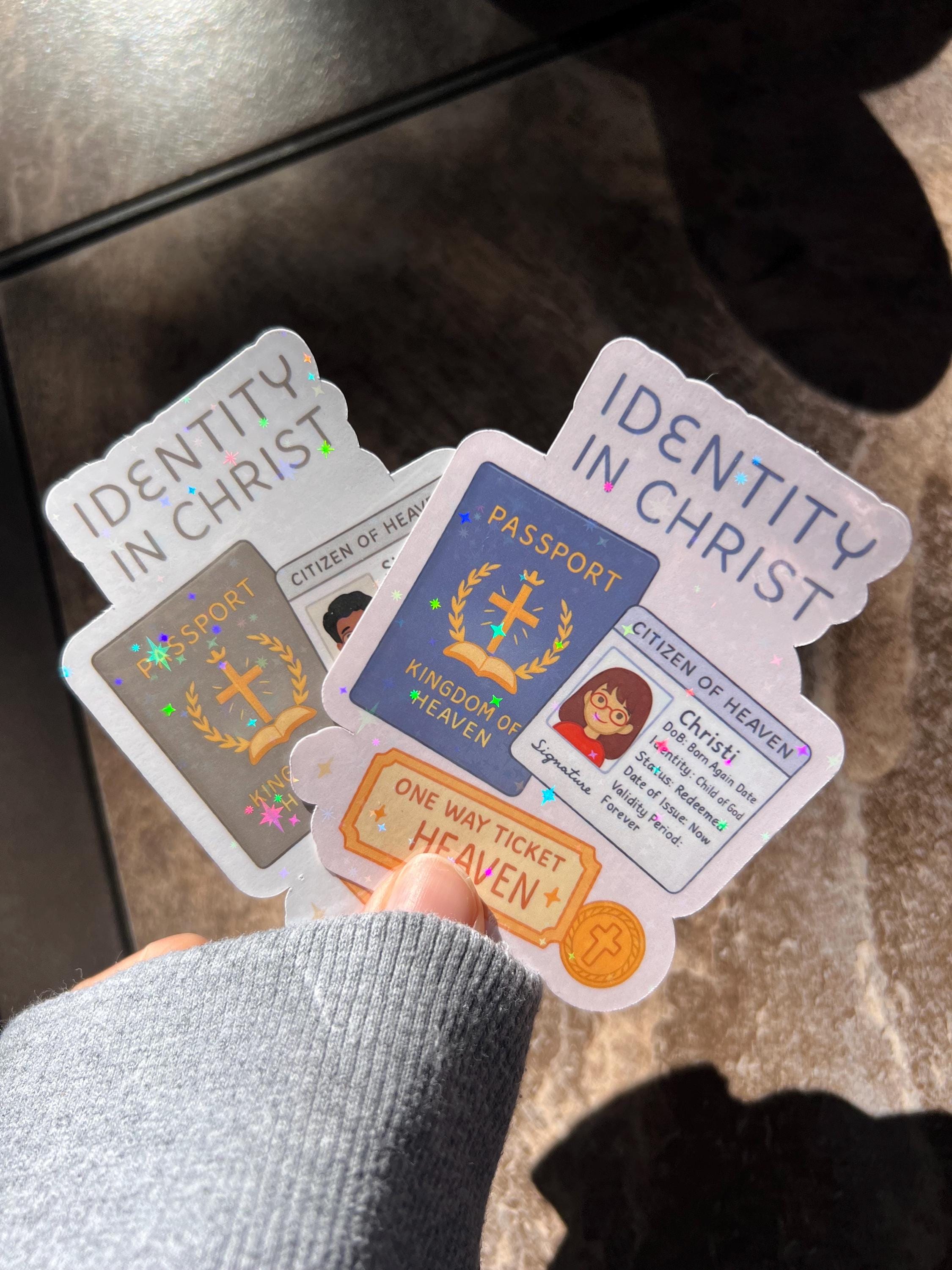 Identity in Christ Sticker, Passport to Heaven Christian Sticker, Cute ...