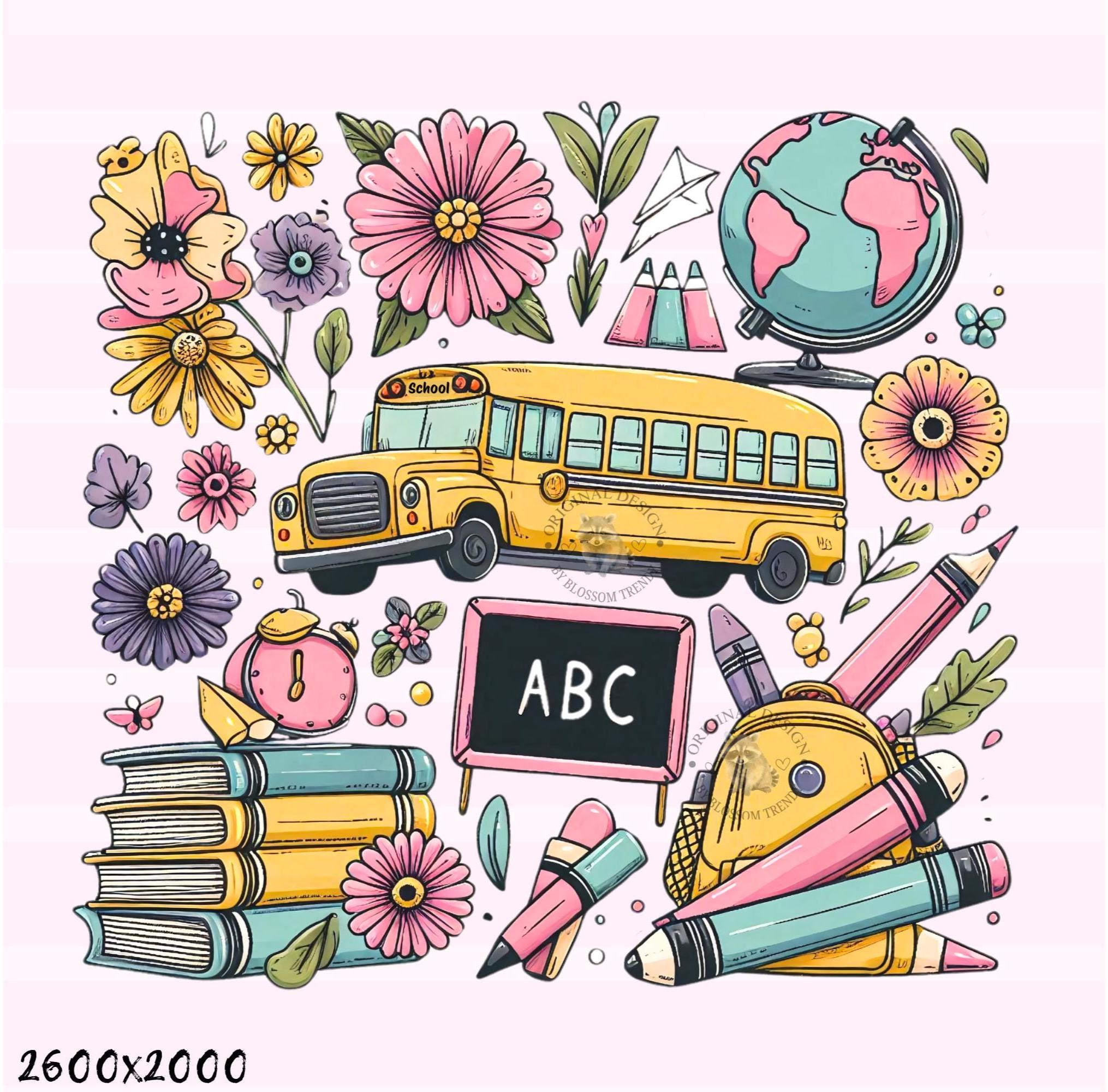 Back to School Png, School Bus Clipart, Pencil Png Design, Digital ...