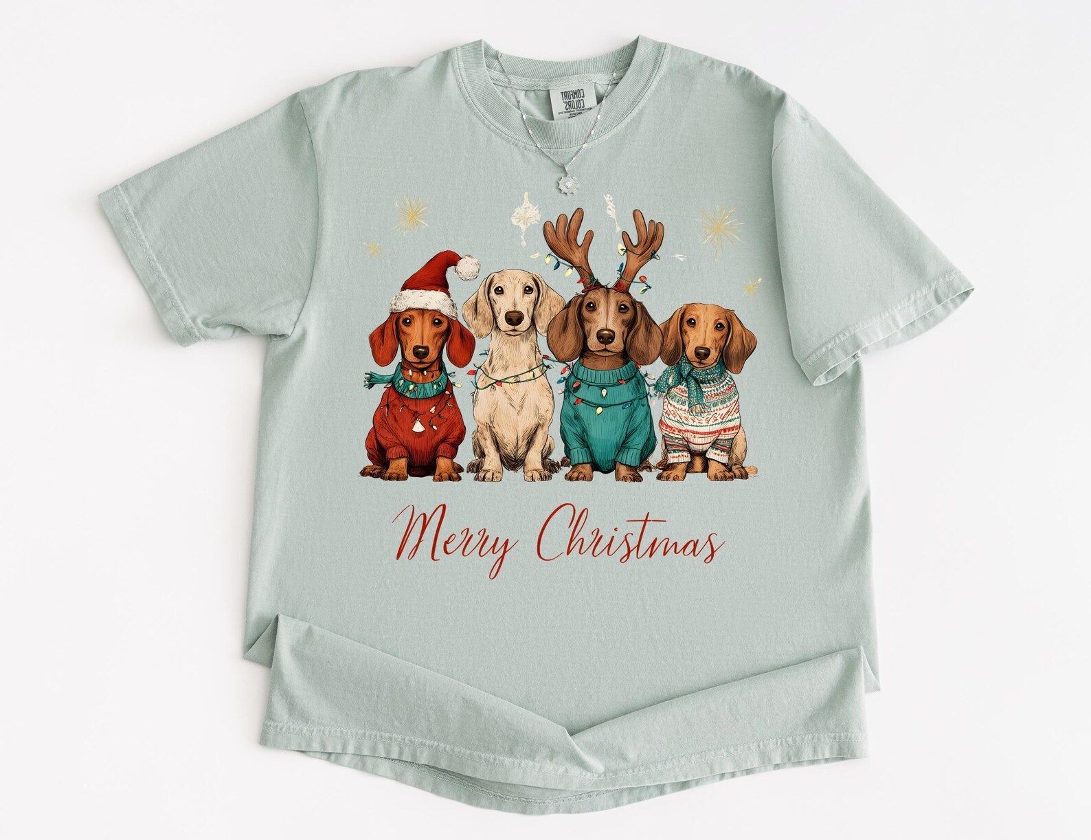 Cute Christmas Dogs PNG, Dachshund Holiday Sweater Clipart, Merry ...