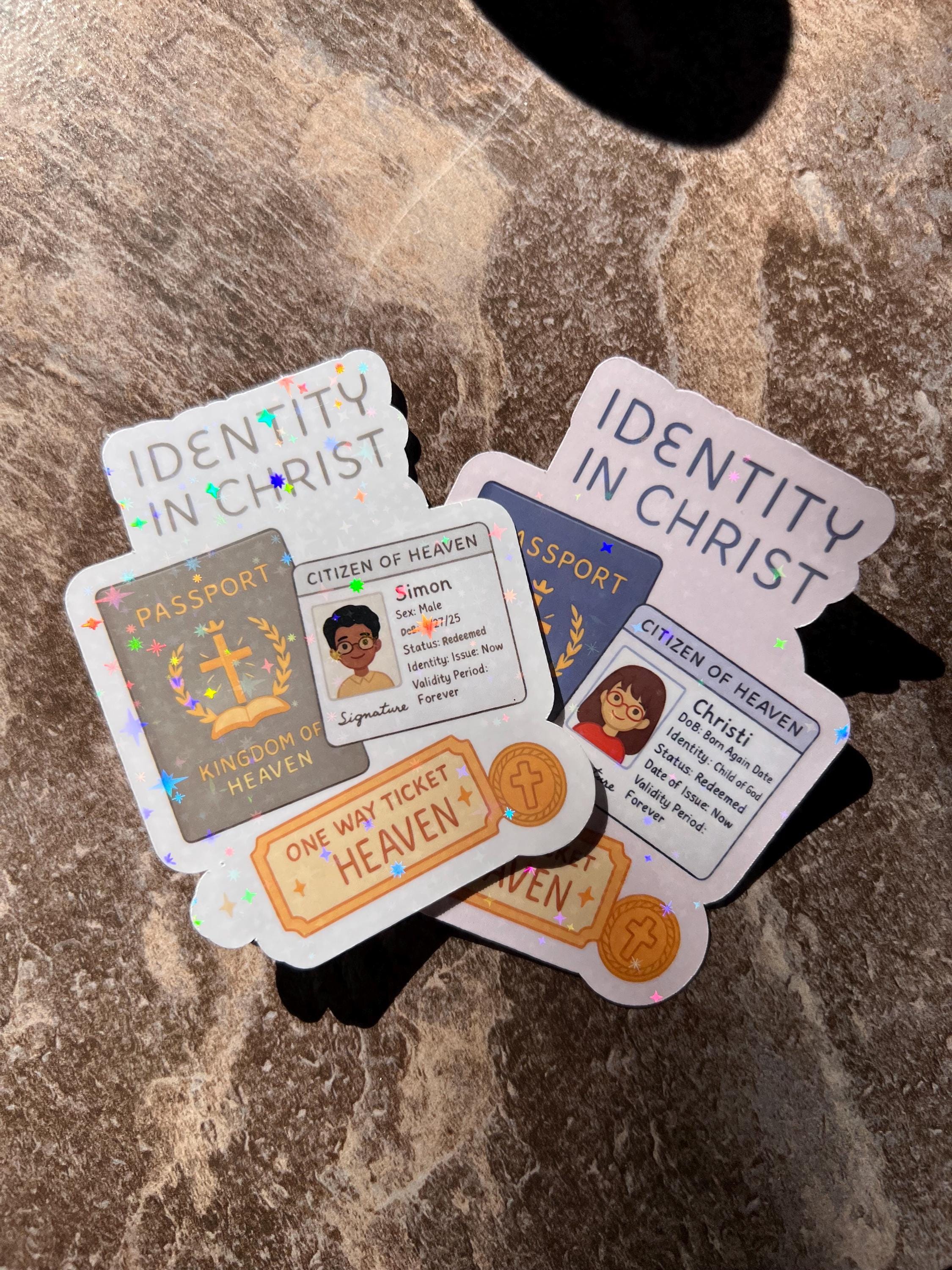 Identity in Christ Sticker, Passport to Heaven Christian Sticker, Cute ...