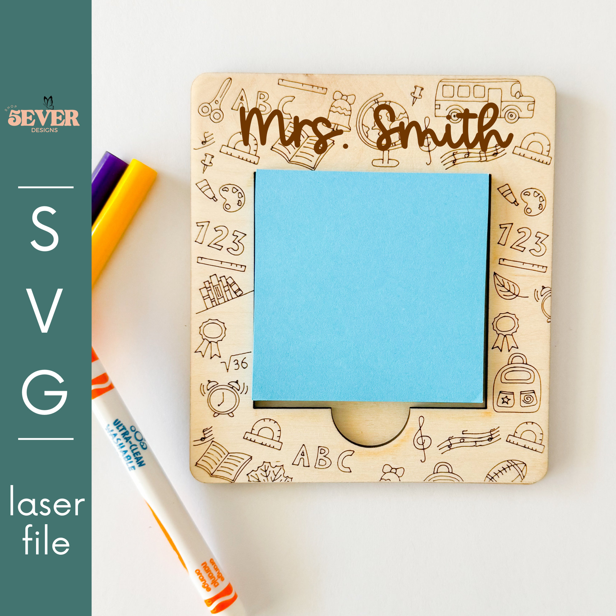 Teacher Appreciation, Post It Holder Digital File, Doodle, Scored SVG ...