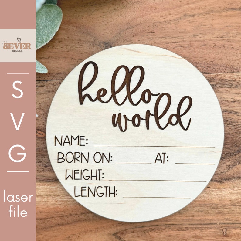Hello World SVG File Bundle, Birth Stat Sign, Beginner File, Birth ...