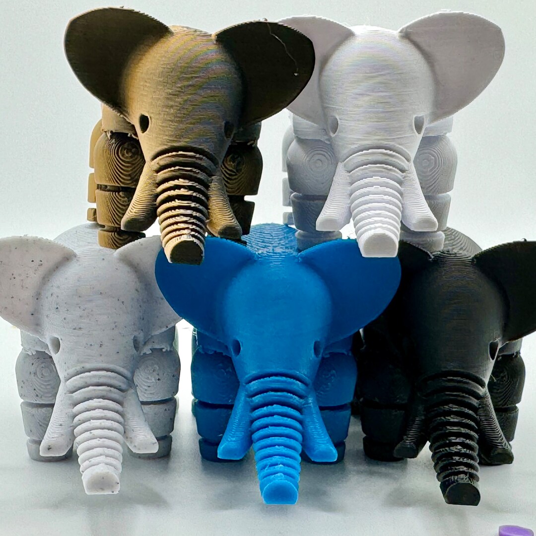 Elephant Fidget Toy Posable Trinket - Etsy