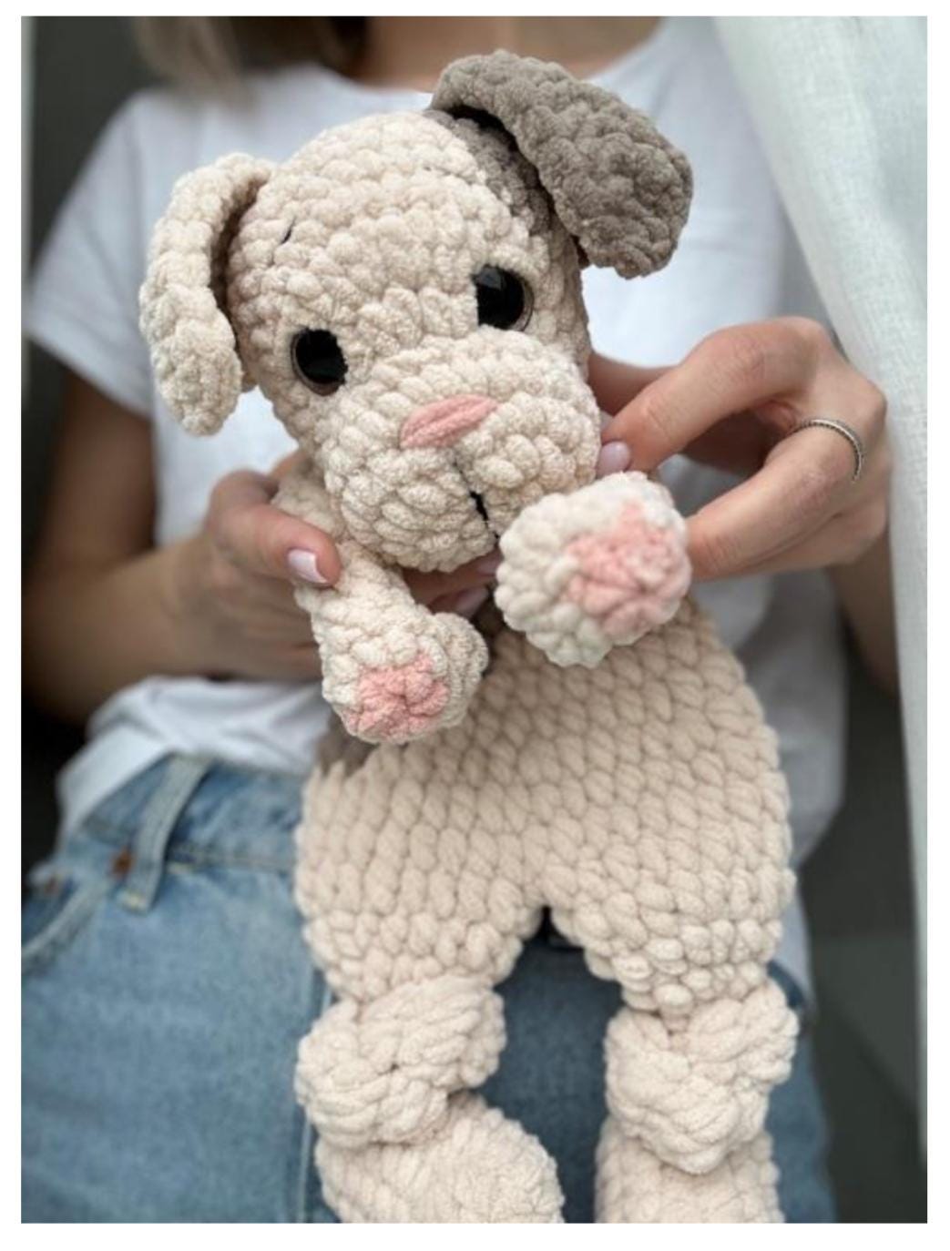 PUPPY LOVEY Crochet PATTERN. Plush Dog Snuggler Toy. Amigurumi Plushie ...