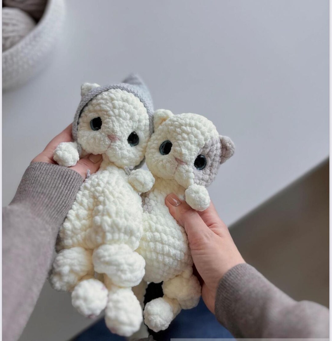 Crochet Kitten Lovey Pattern: Plush Cat Snuggler Toy (digital Pattern ...