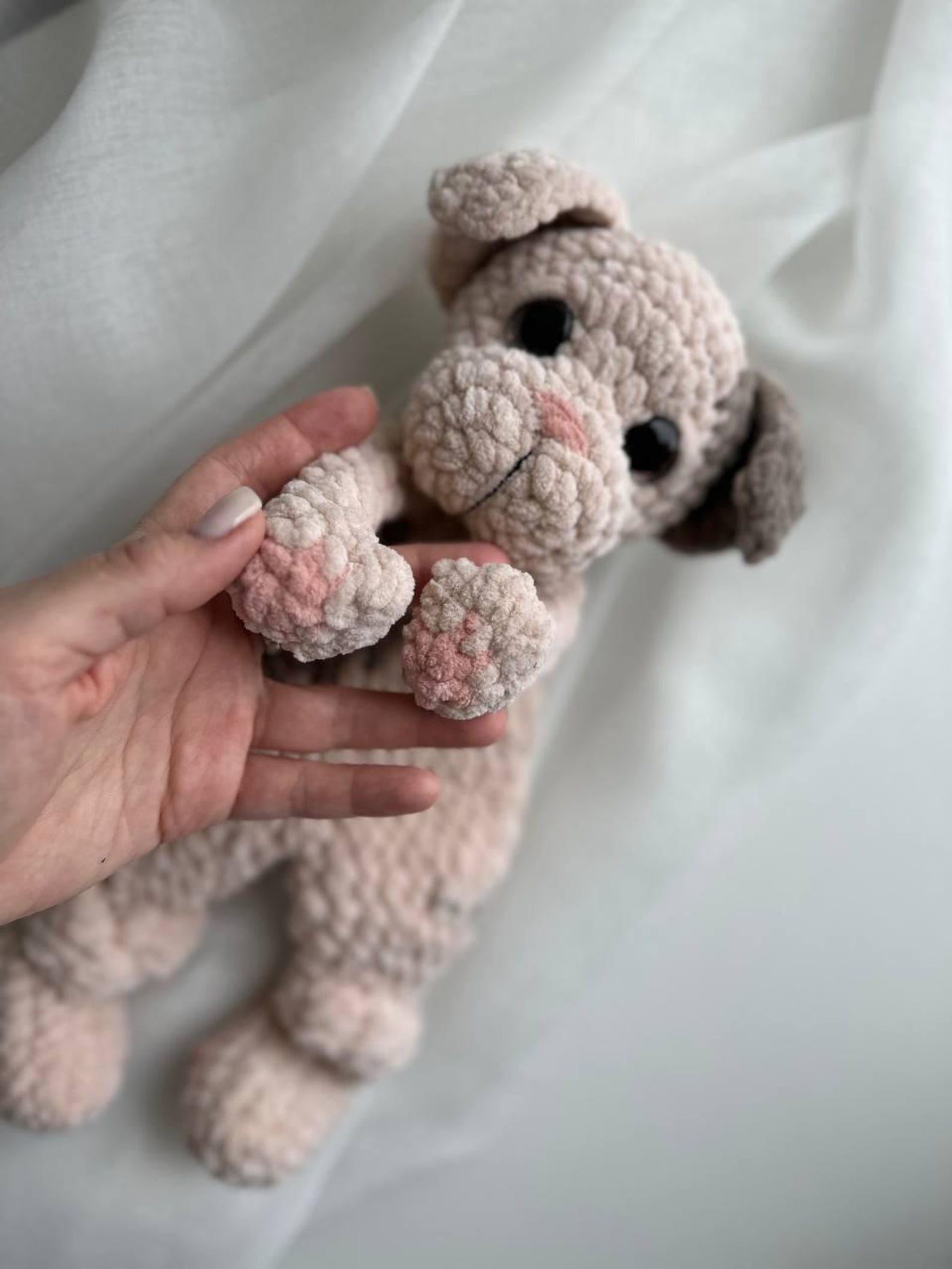 PUPPY LOVEY Crochet PATTERN. Plush Dog Snuggler Toy. Amigurumi Plushie ...