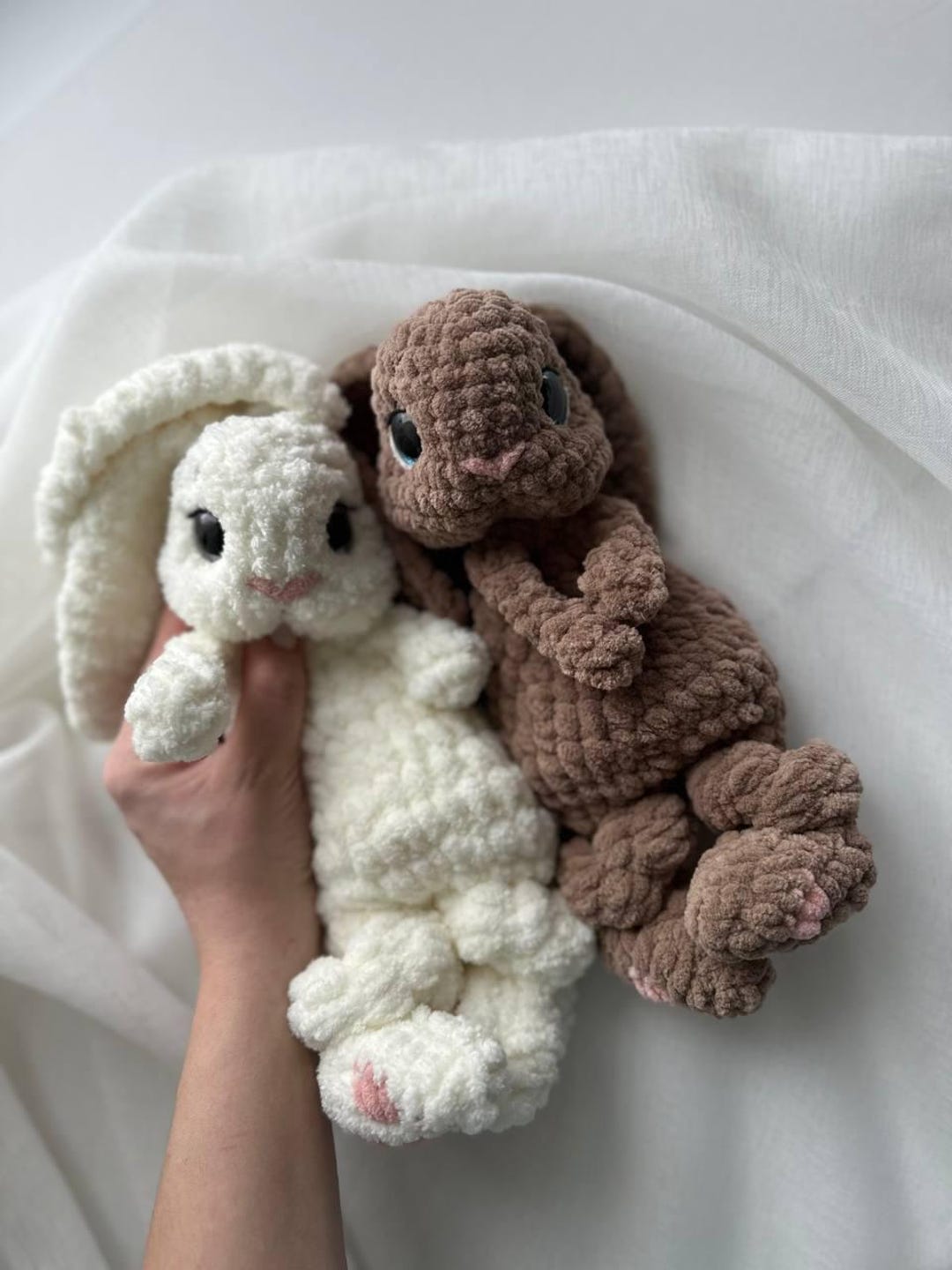 Cuddle Mini Rabbits CROCHET PATTERN. Cute Plush Bunny Snuggler. First ...
