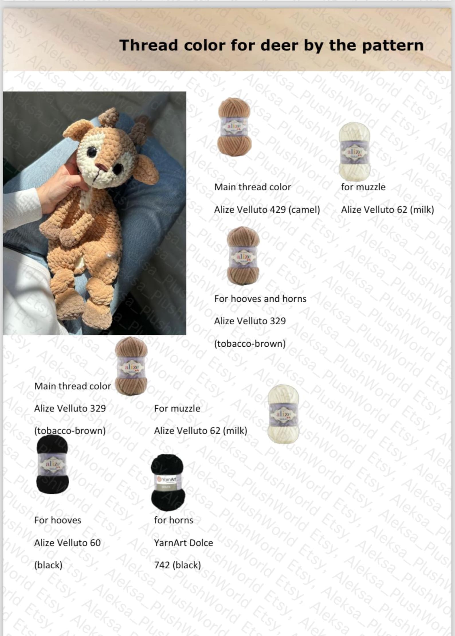 Crochet Reindeer Snuggler PATTERN: Amigurumi Deer Toy (digital Download ...