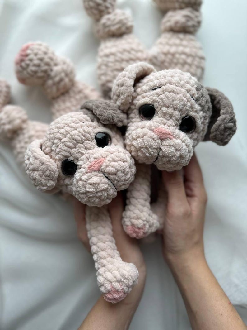 PUPPY LOVEY Crochet PATTERN. Plush Dog Snuggler Toy. Amigurumi Plushie ...