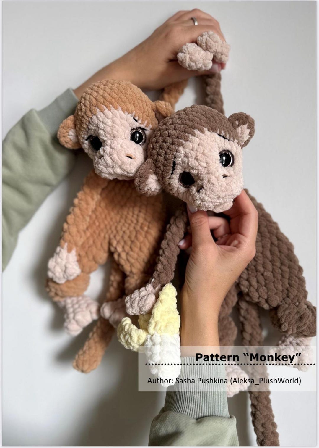 Crochet Monkey Comforter Pattern: Plush Jungle Animal Lovey (PDF ...