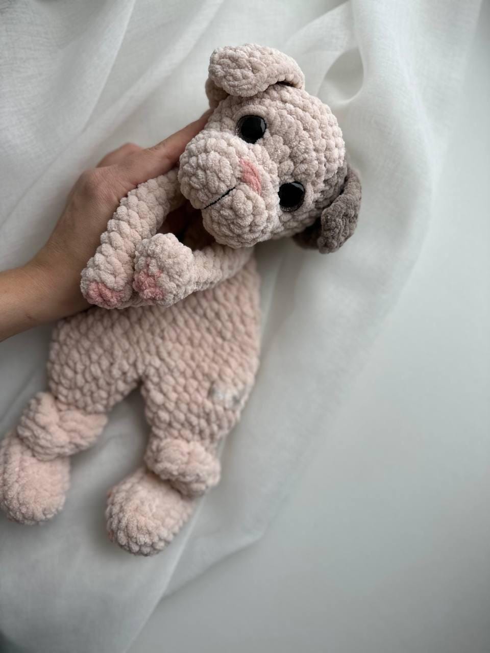 PUPPY LOVEY Crochet PATTERN. Plush Dog Snuggler Toy. Amigurumi Plushie ...