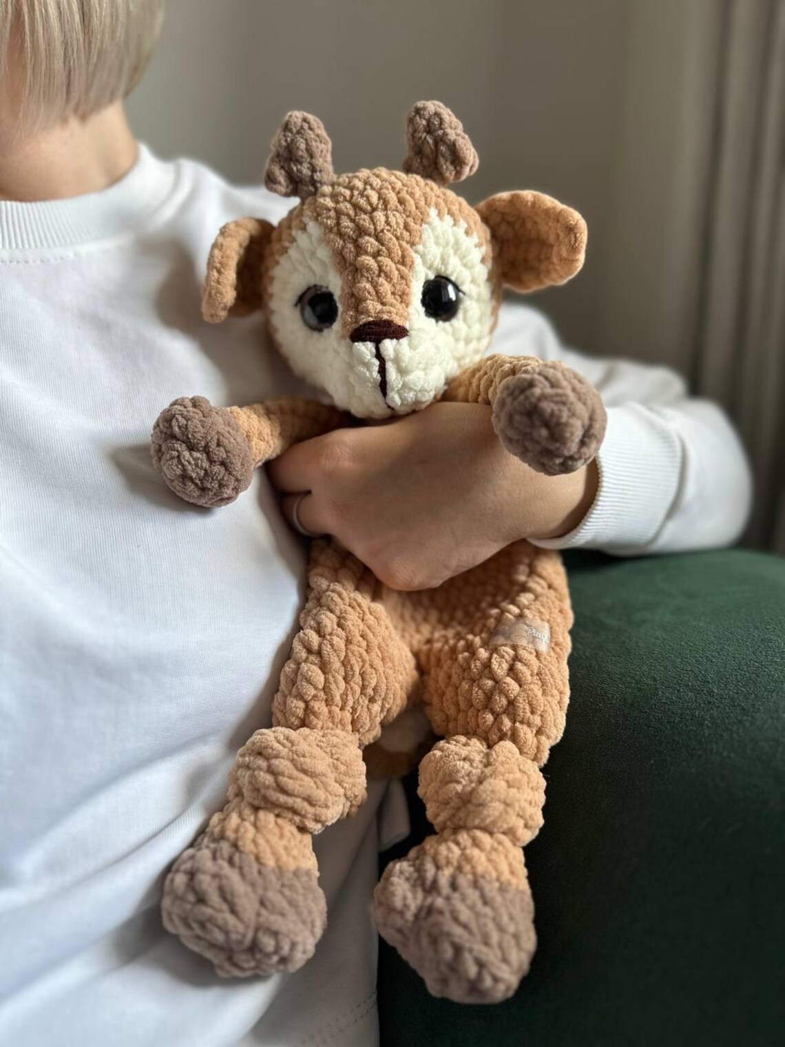 Crochet Reindeer Snuggler PATTERN: Amigurumi Deer Toy (digital Download ...