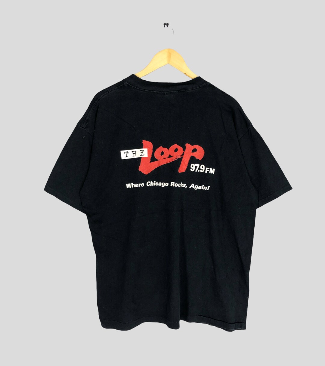 Vintage the Loop Radio Station T Shirt Where Chicago Rock Again Black ...