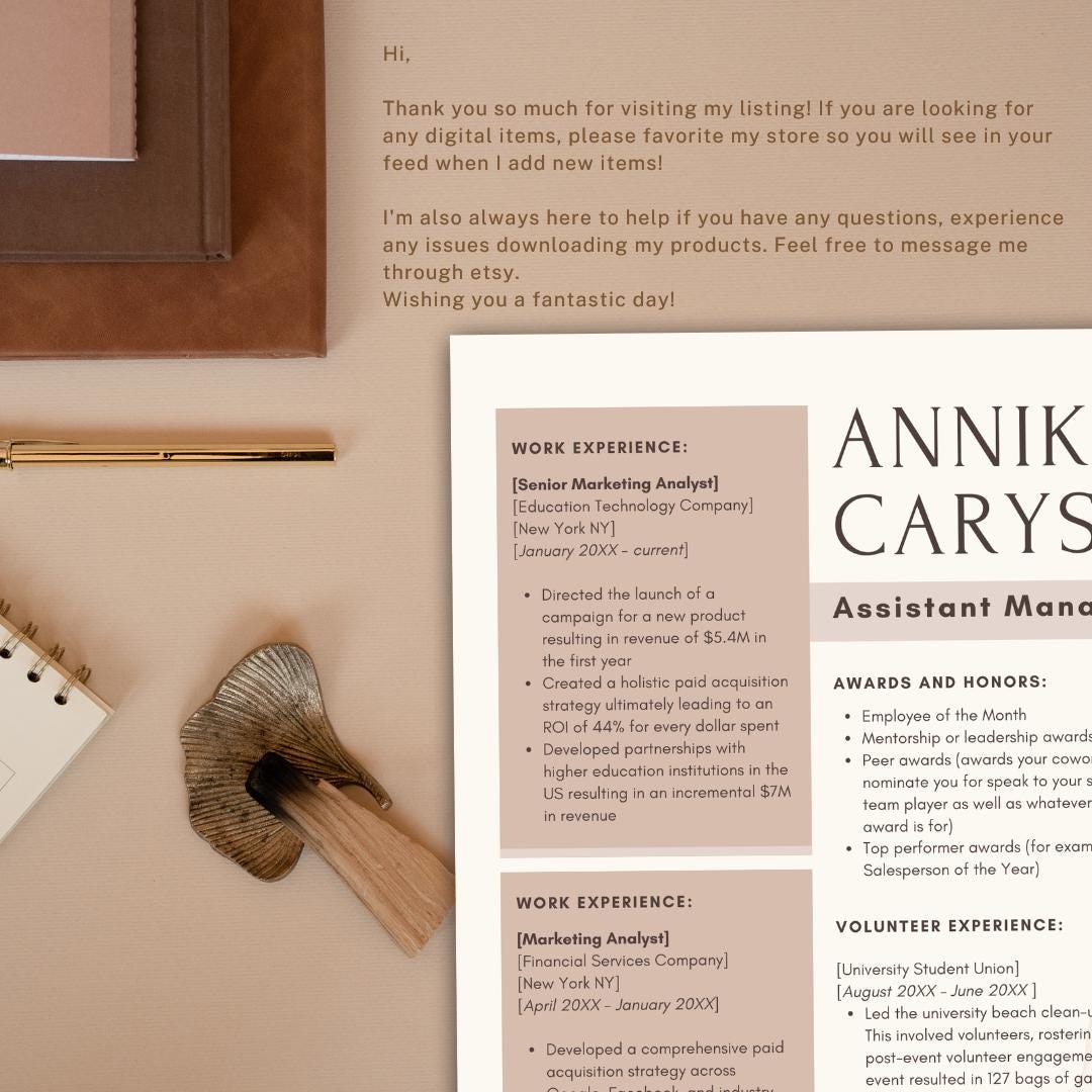 Beige Resume Template - Editable Canva CV Template, Professional Resume ...