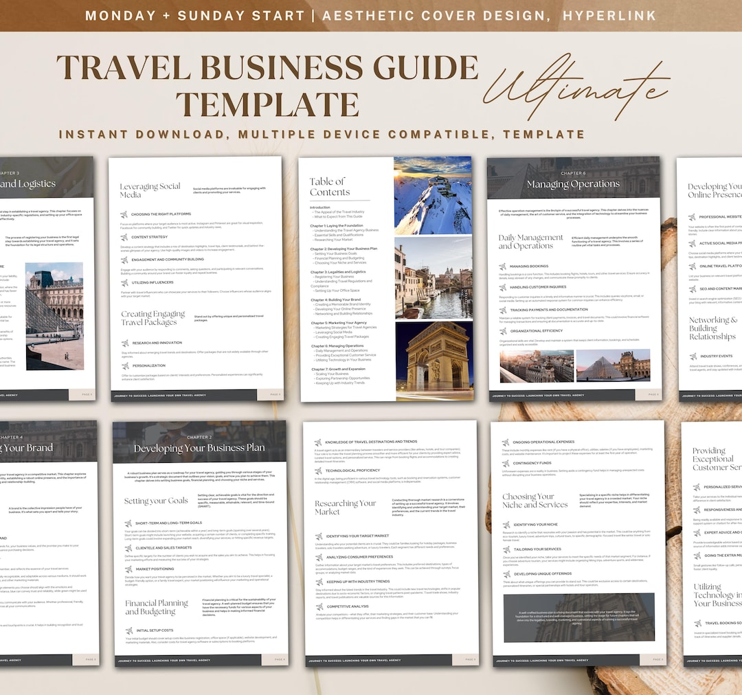 Travel Business Guide Template - Editable Canva PDF, Start a Travel ...