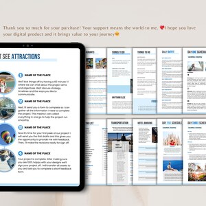 Travel Itinerary Template Bundle - Digital Trip Planner PDF, Editable ...
