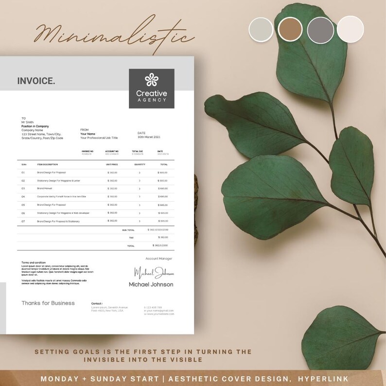 Invoice Template - Editable PDF, Customizable Business Invoice Template ...
