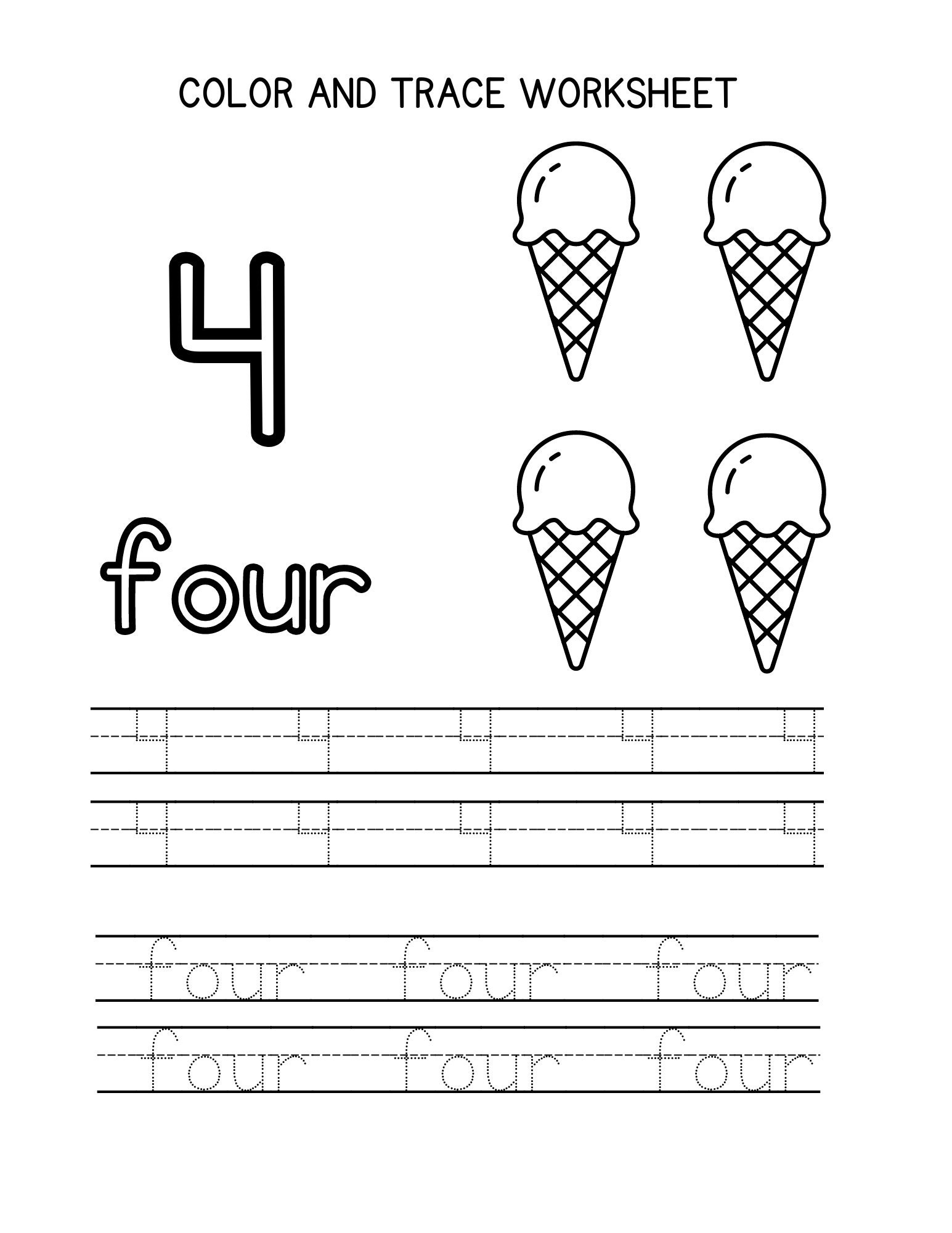 Trace and Color Numbers 1 to 10 Worksheets - Etsy